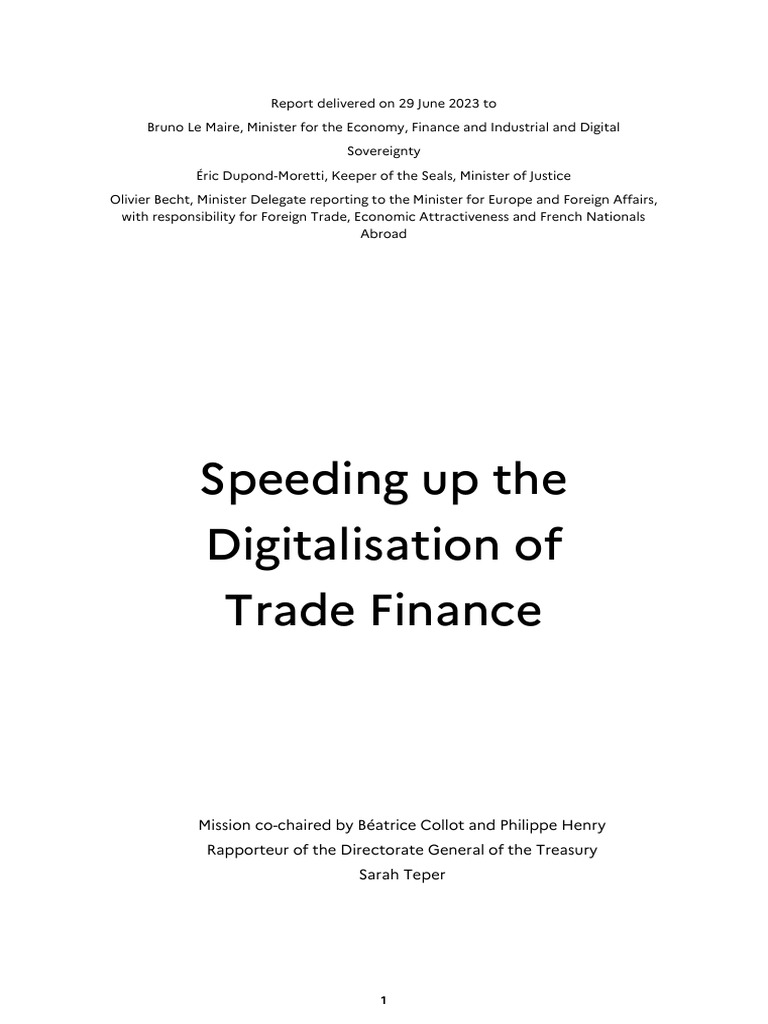 Speeding Up The Digitalisation of Trade Finance | PDF