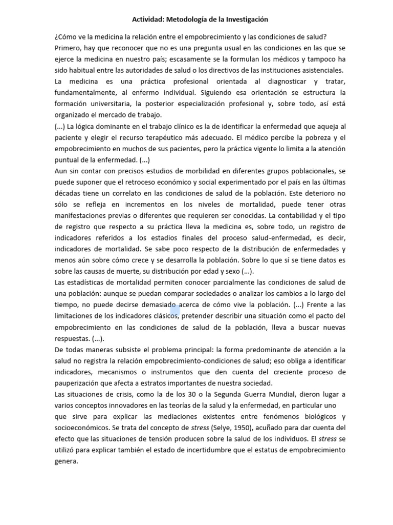 Actividad Integradora - METODOLOGIA de LA INV. | PDF