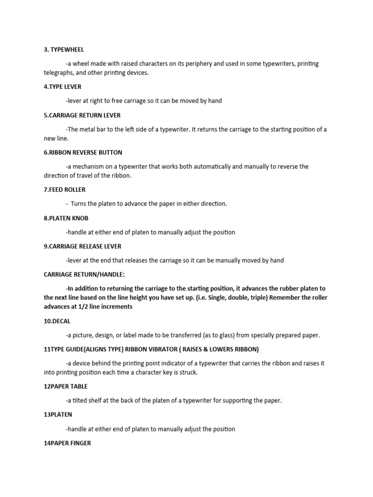 Typewriter Functions | PDF