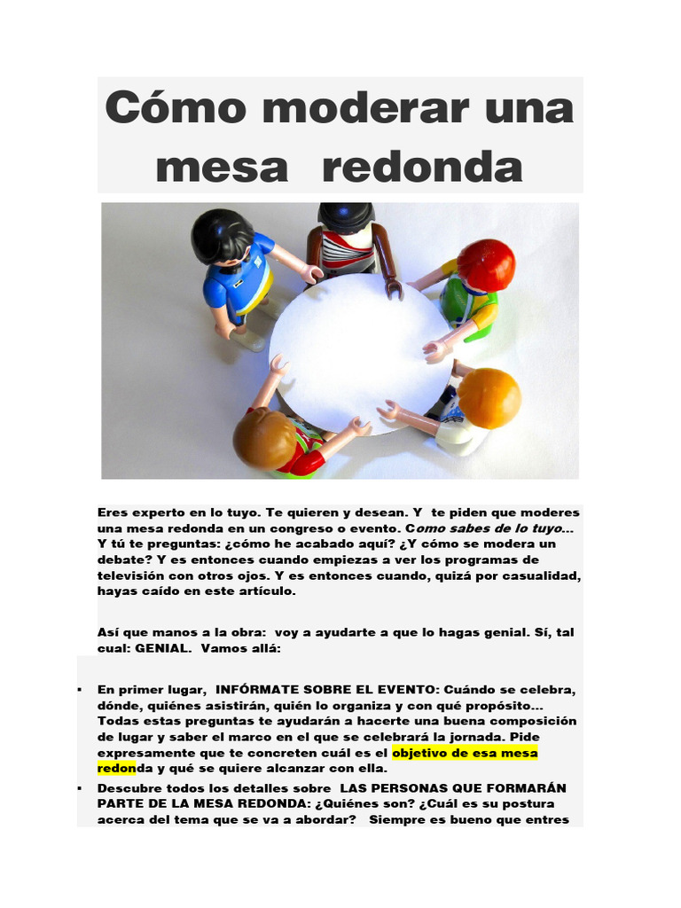 Cómo Moderar Una Mesa Redonda | PDF