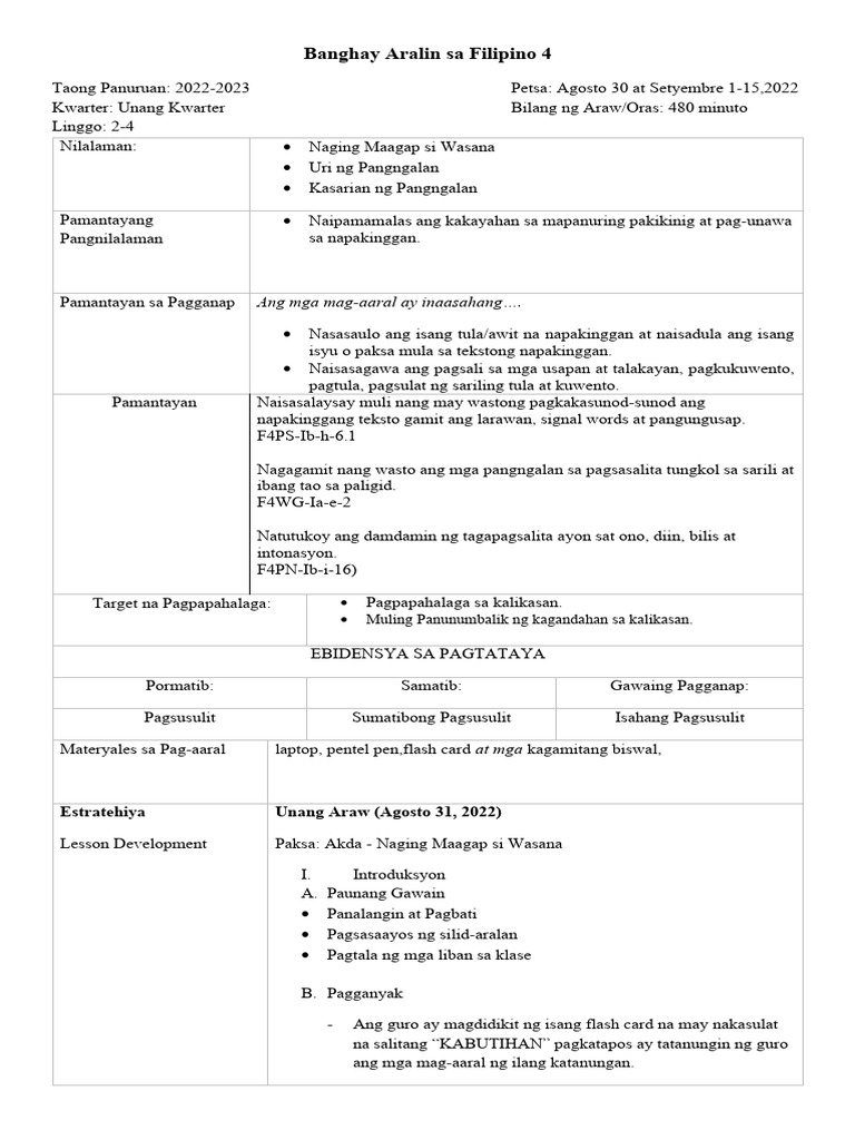 LP - Filipino 4 - 2 | PDF