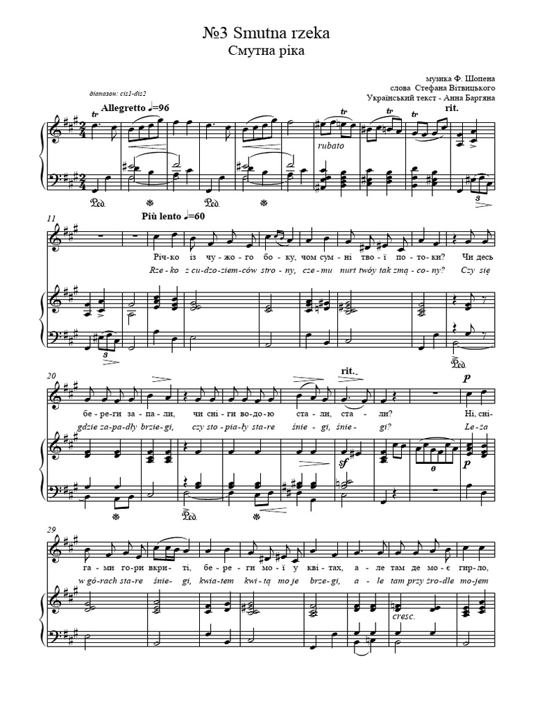 Chopin - Smutna Rzeka | PDF