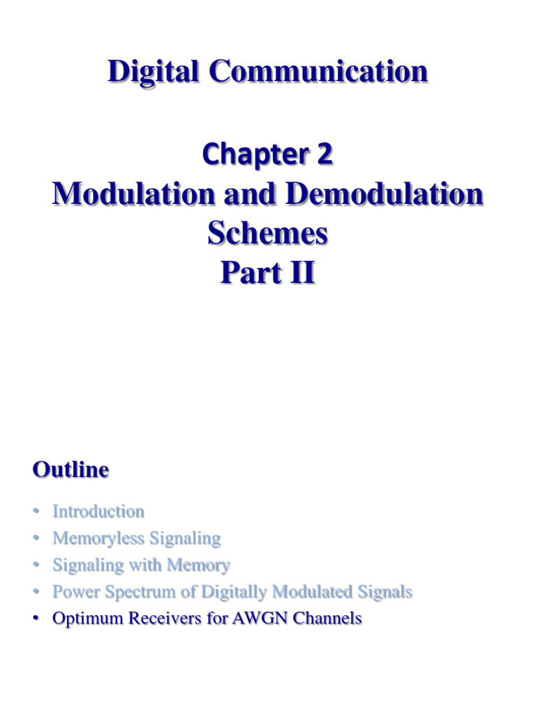 Modulation And Demodulation Schemes Part Ii Pdf Modulation