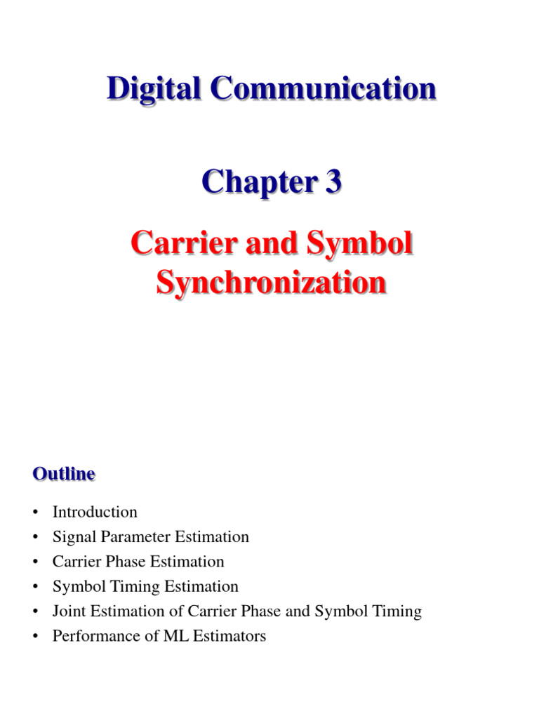 Carrier And Symbol Synchronization Pdf