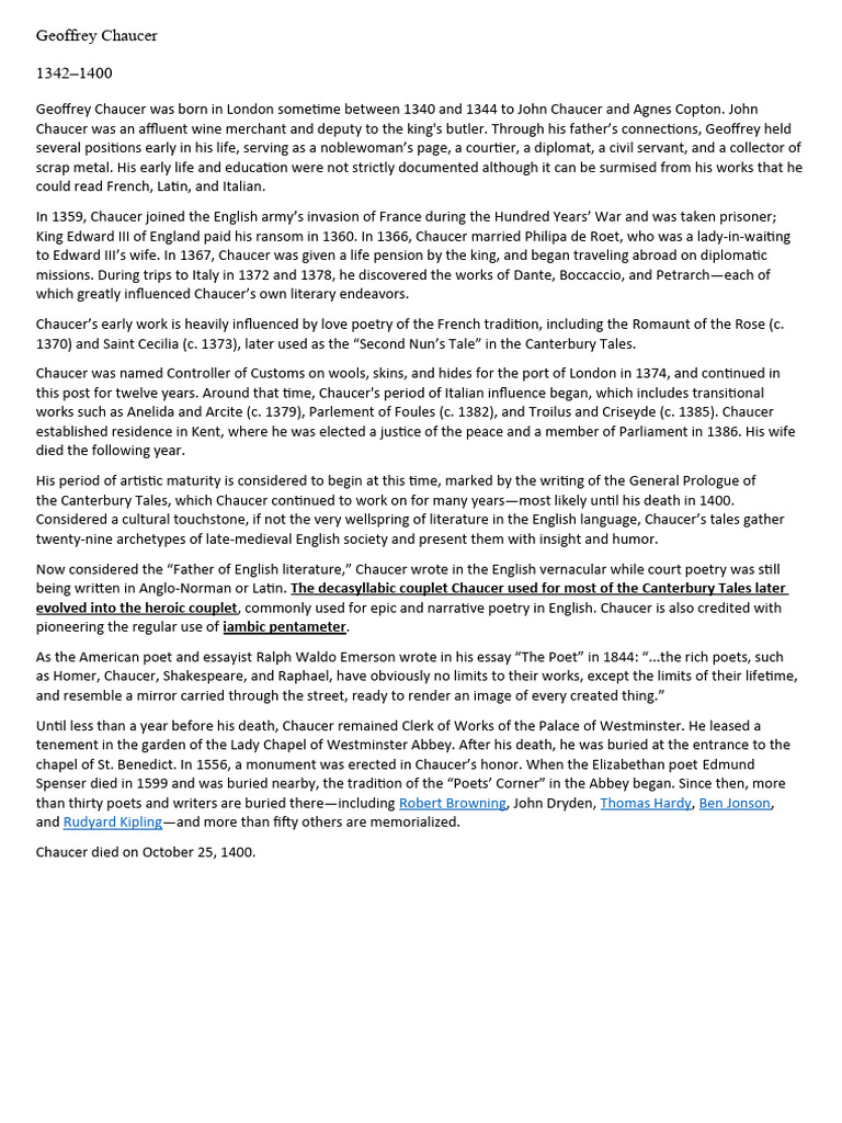 Geoffrey Chaucer | PDF | Geoffrey Chaucer | Poetry