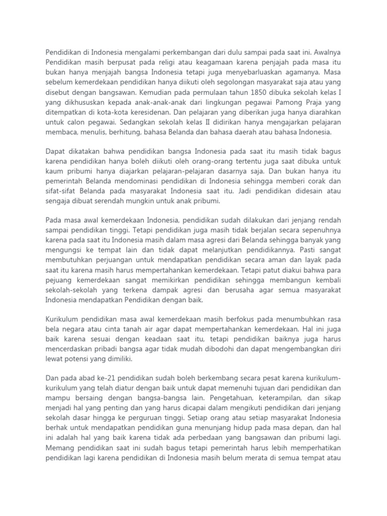 Argumen Kritis Perjalanan Pendidikan Nasional | PDF