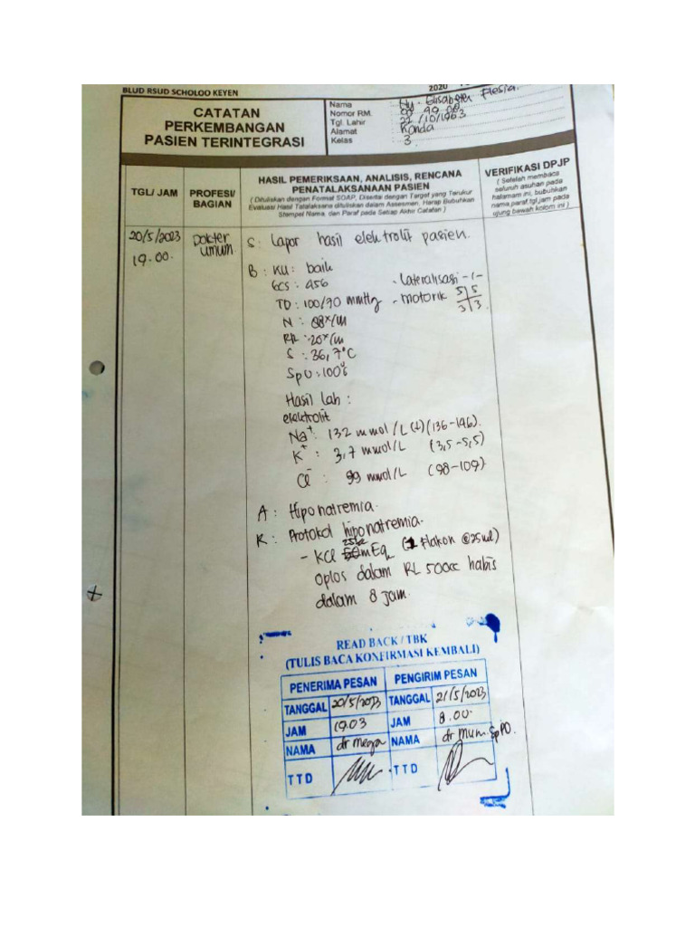 Bukti Penerapan Protokol Hipokalemia | PDF