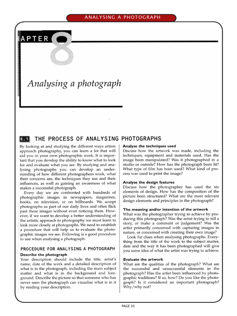 Analysing A Photograph | PDF