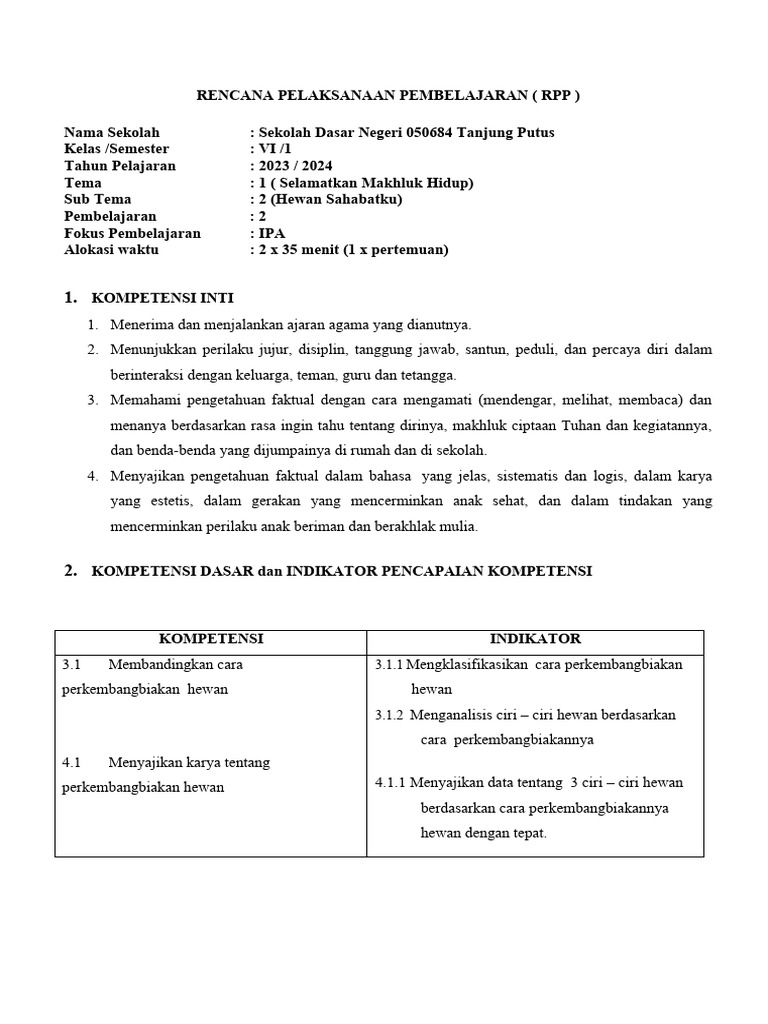 Rpp-Ipa-Kelas-6-K13 (Recovered) | PDF