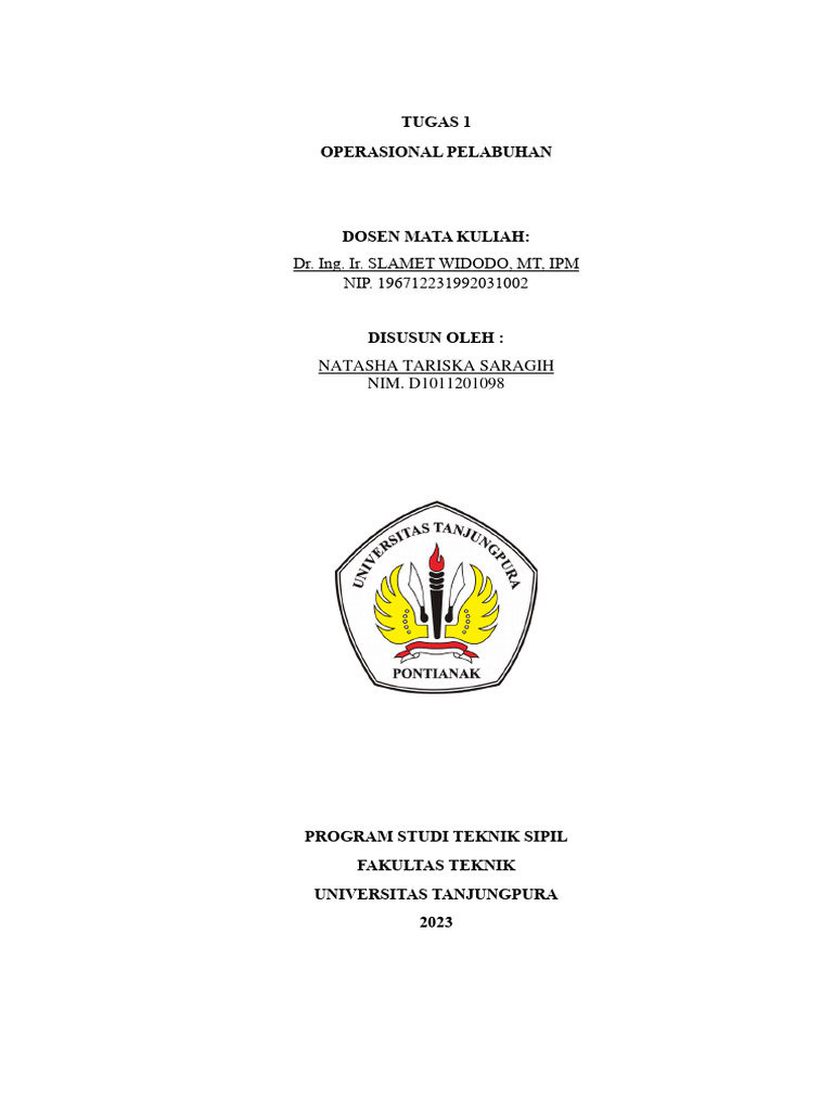 Natasha Tariska Saragih - D1011201098 - Tugas 1 Operasional Pelabuhan | PDF