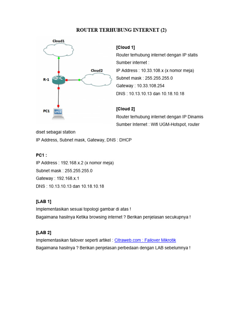 2 Router Terhubung 2 ISP | PDF