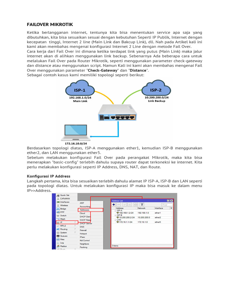 Failover Mikrotik | PDF