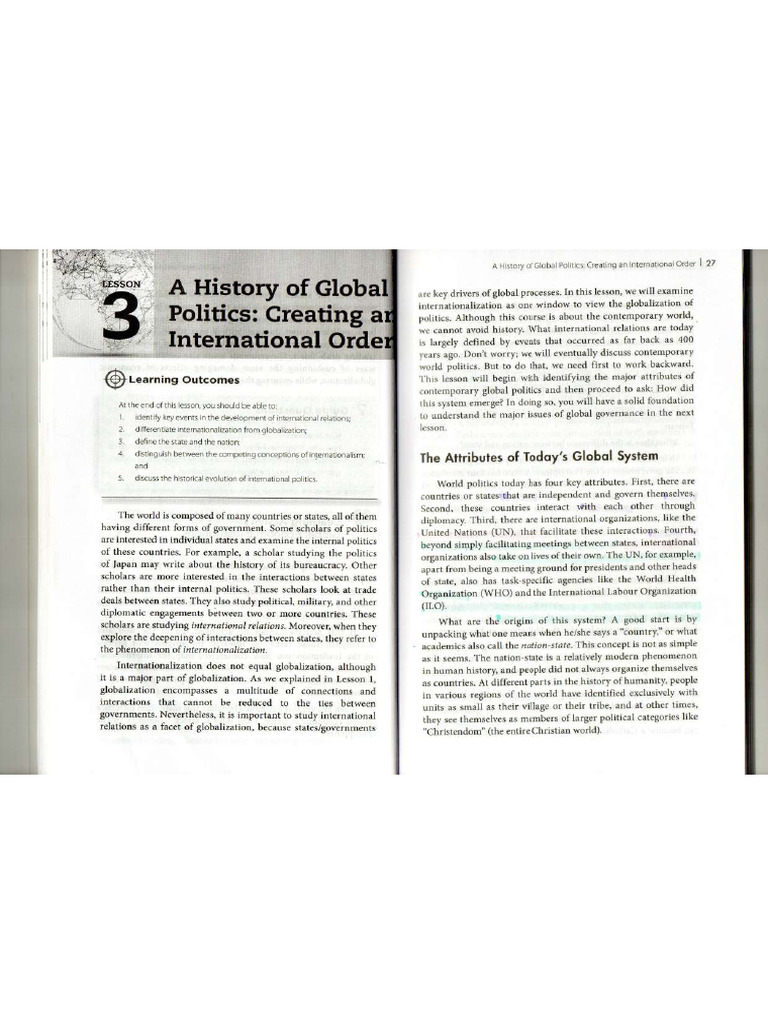3 A History of Global Politics - Creating An International Order | PDF
