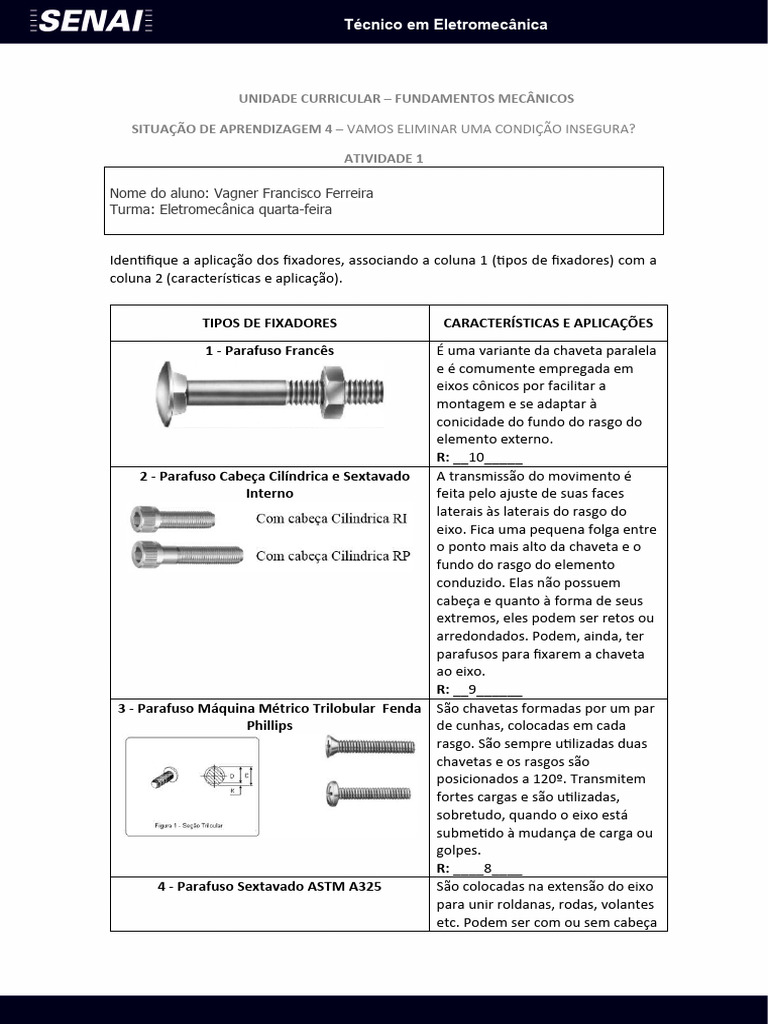 SA4 Atividade 1 Formulário | PDF