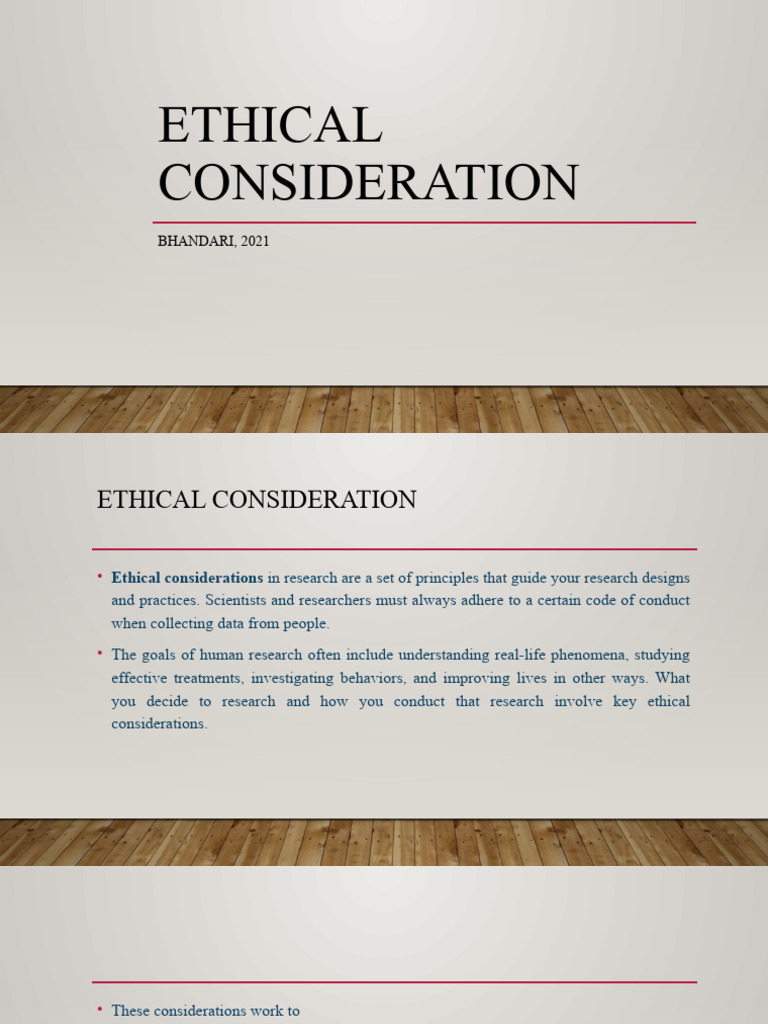 Ethical Consideration | PDF