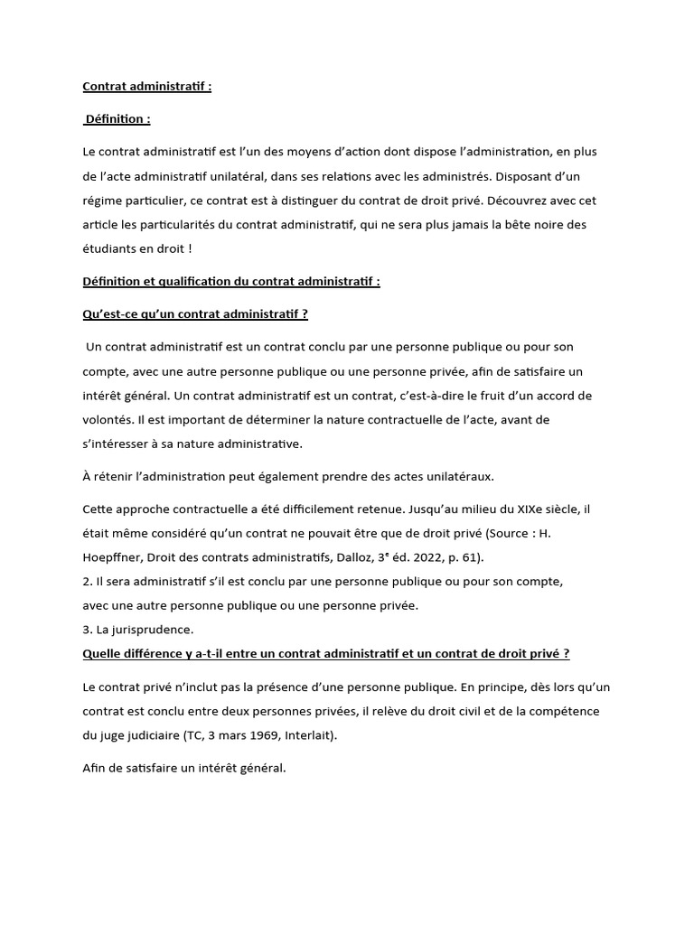 Contrat Administratif | PDF
