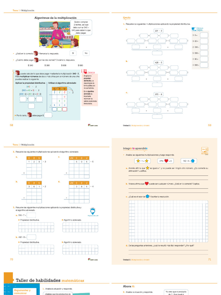 Algoritmo de La Multiplicación | PDF