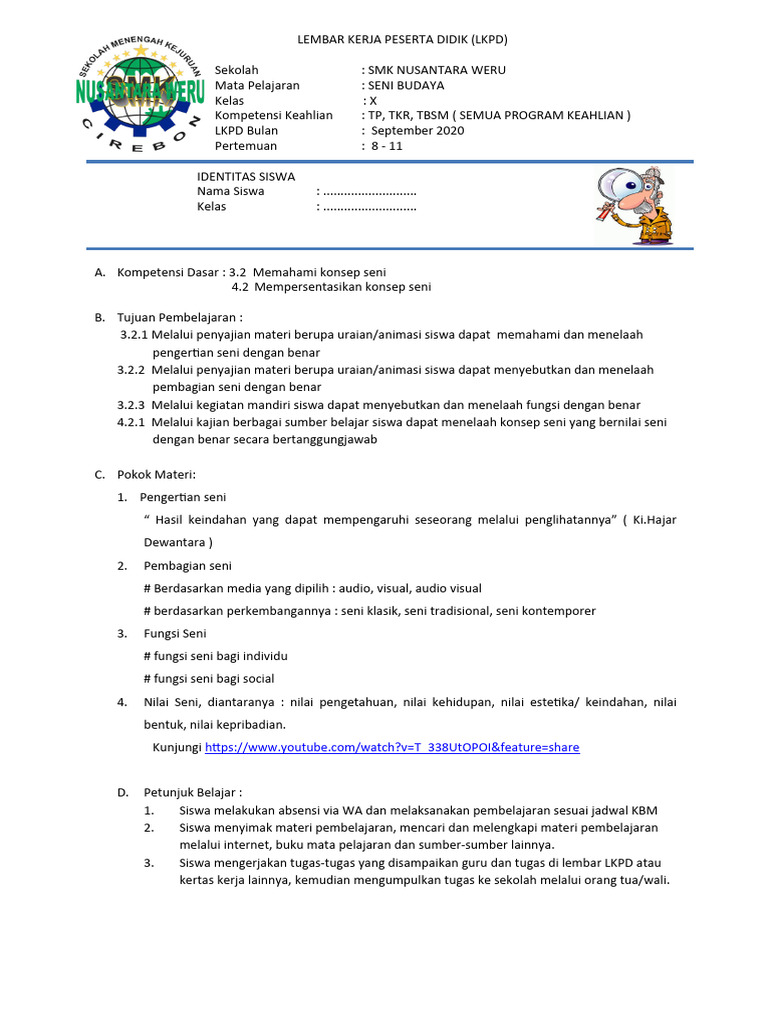 Format Lembar Kerja Peserta Didik (LKPD) | PDF