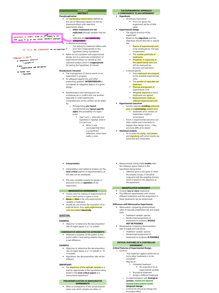 Hurlbert Notes | PDF
