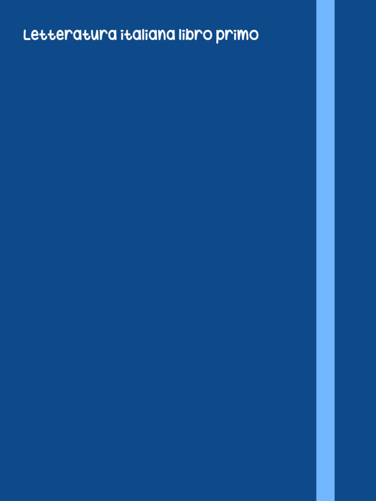 Letteratura Italiana - Primo Libro | PDF