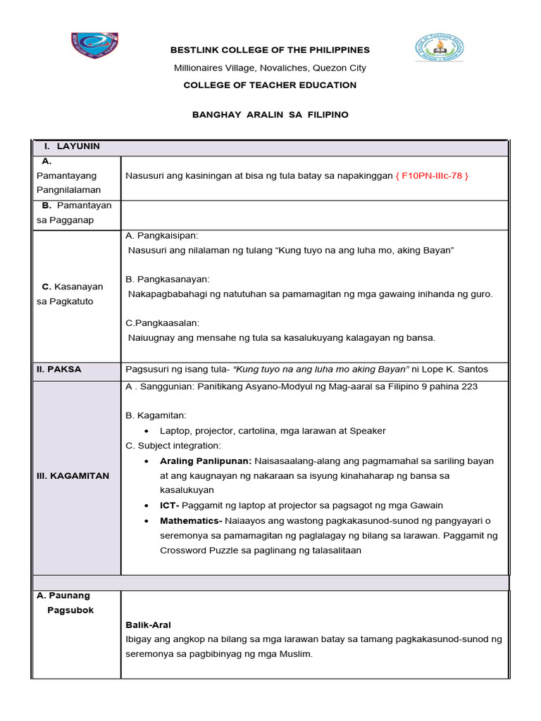 Filipino Daily Lesson Plan | PDF