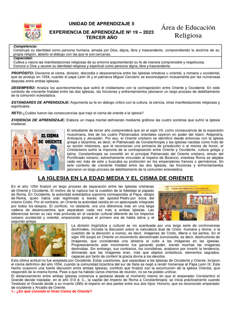 Cisma de Oriente: Historia y Consecuencias | PDF