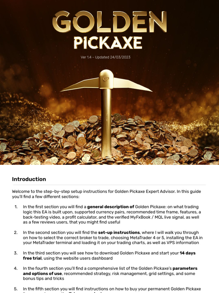 Golden Pickaxe - Setup Guide | PDF