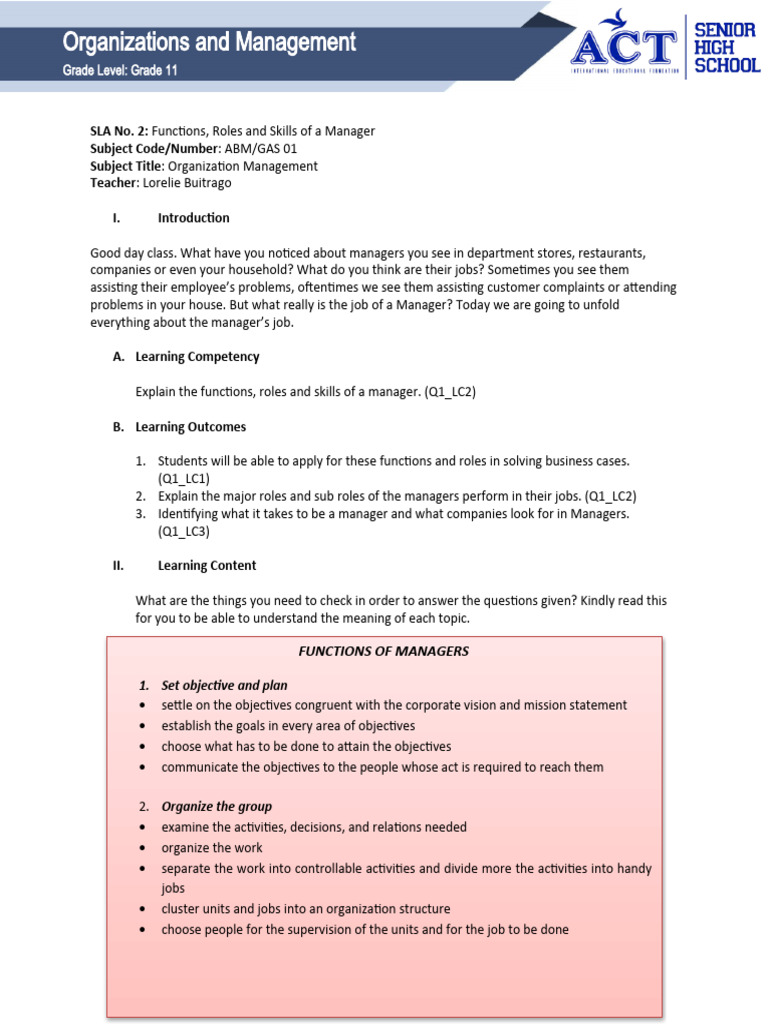 Abm 01 - SLG 2 | PDF