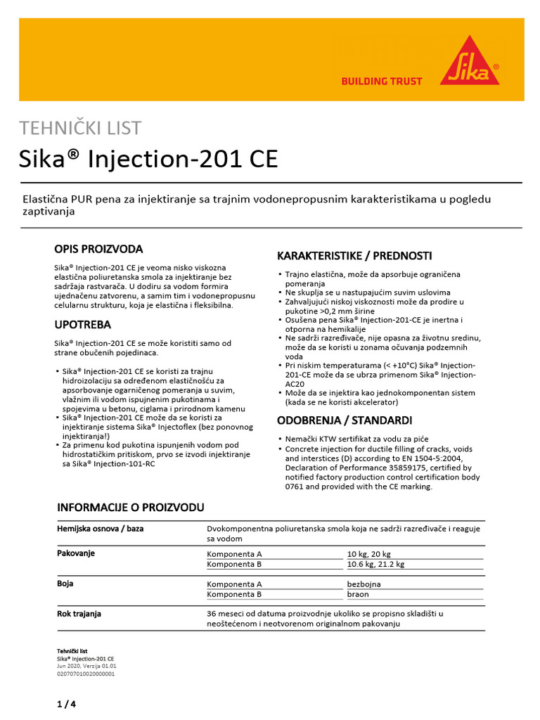 Sika Injection-201ce | PDF