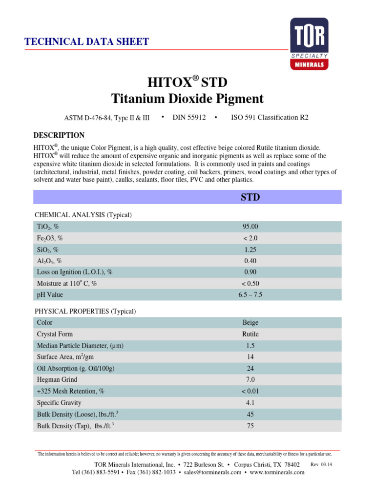Hitox Std Tds | PDF