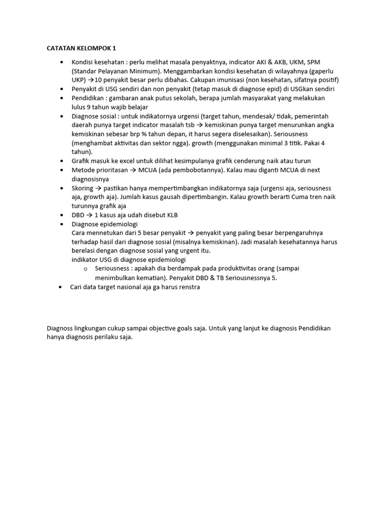 Catatan Kelompok 1 | PDF