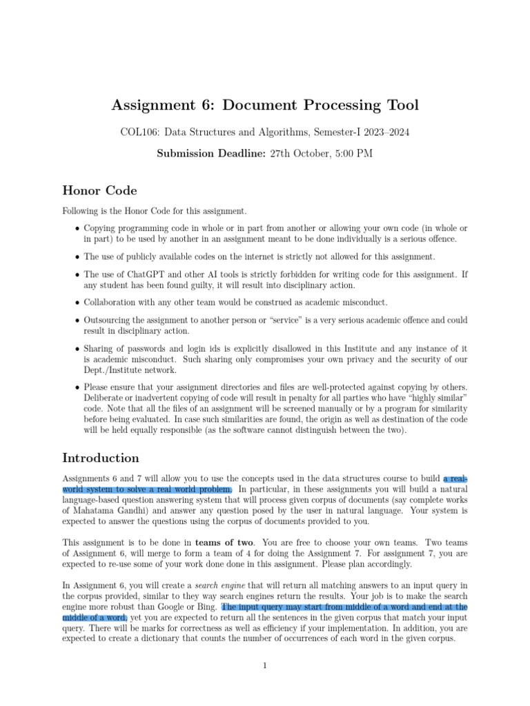 CS Assignment: Document Tool | PDF