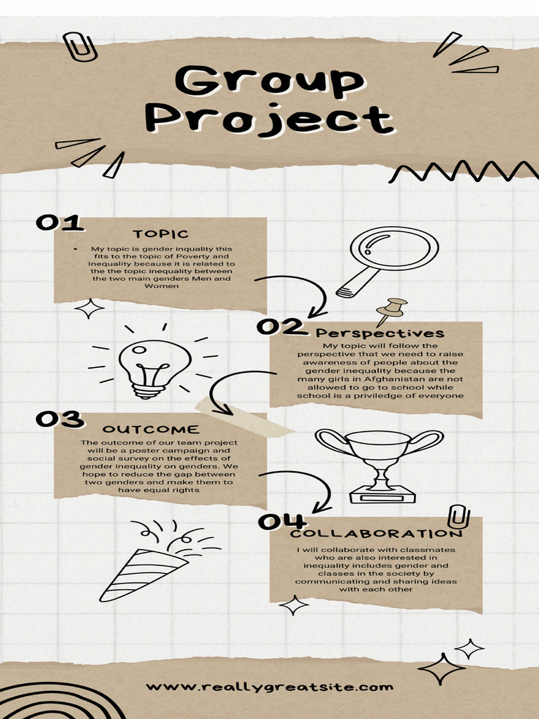 Brown and White Scrapbook Creative Process Infographic | PDF