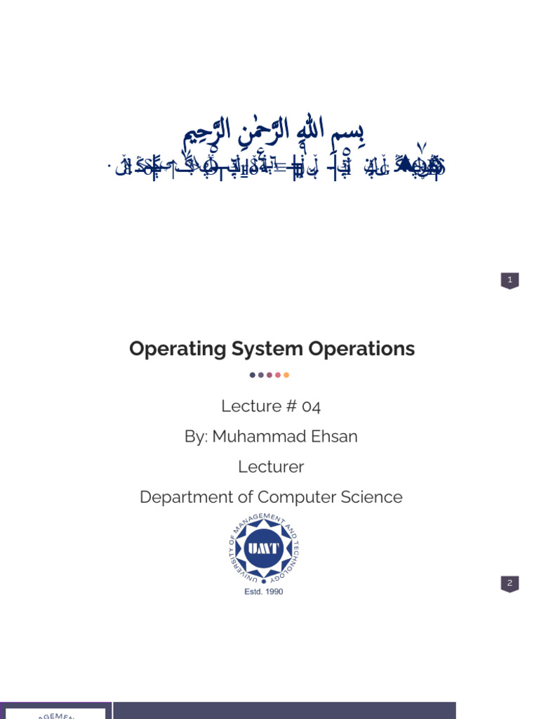 OS - Lecture # 04 - Operating System Operations | PDF