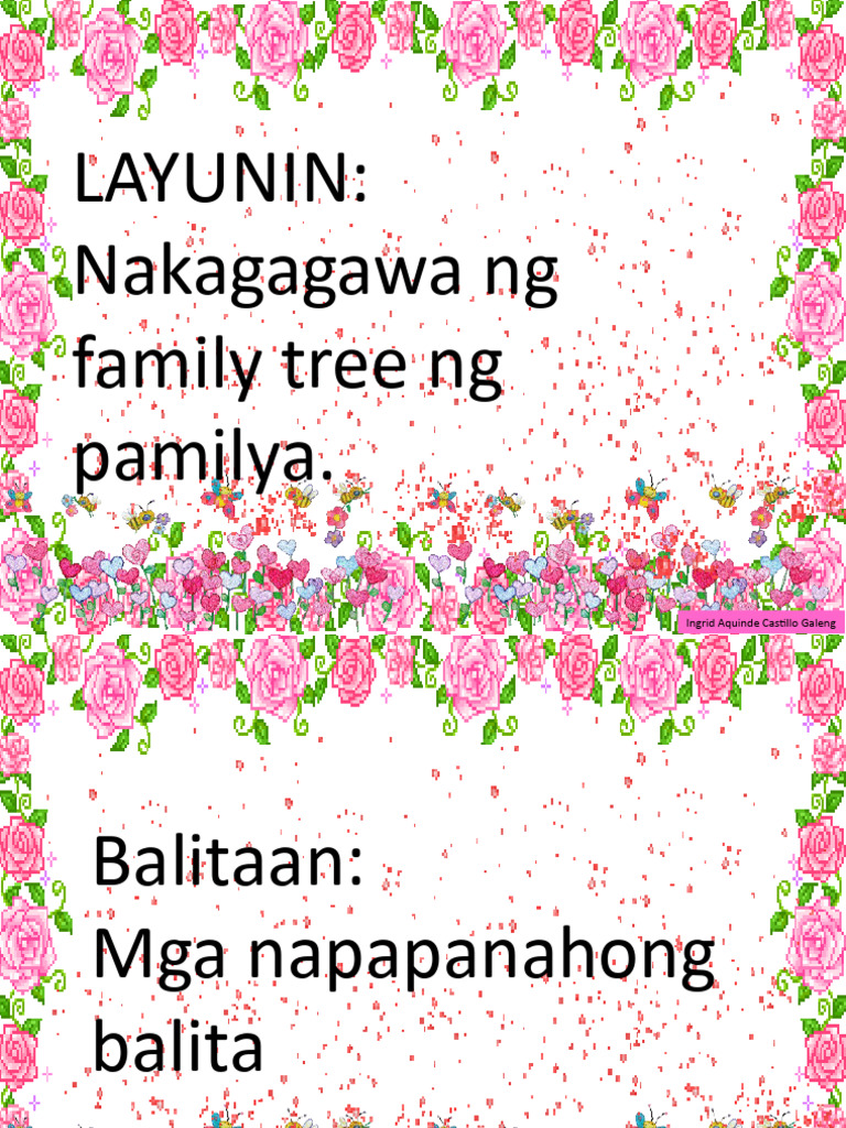 PPT_AP_Q1_W10_D1_Nakagagawa ng Family Tree ng Pamilya | PDF