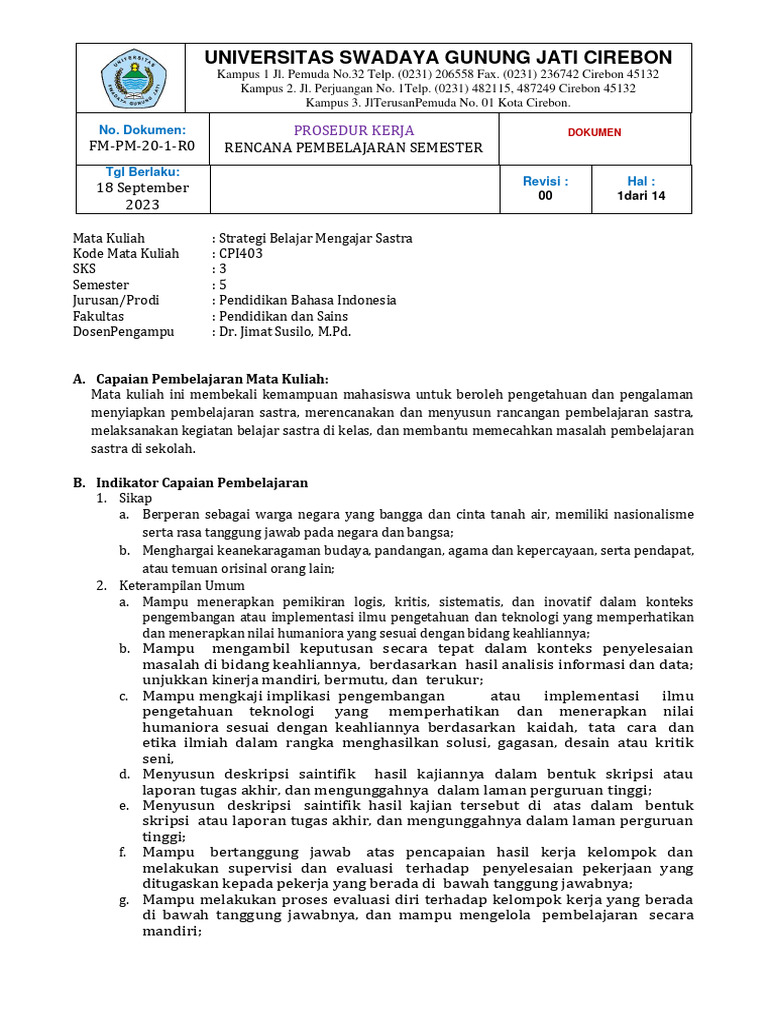 Rps SBM Sastra | PDF