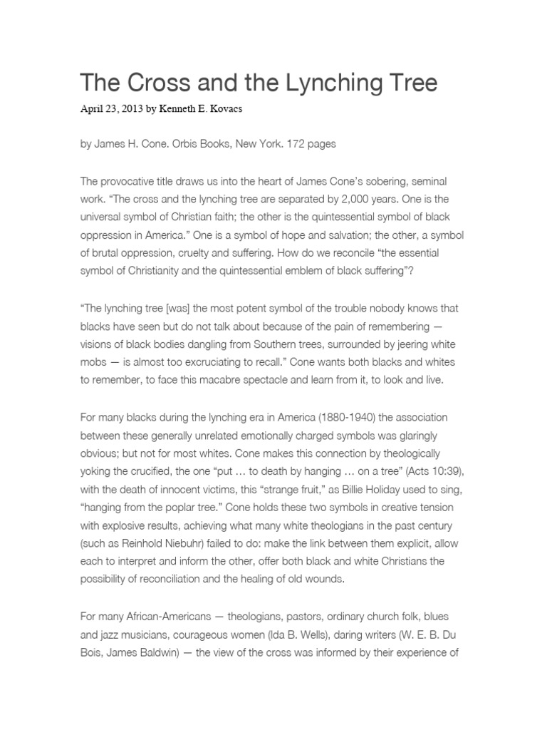 The Cross and The Lynching Tree by James | PDF