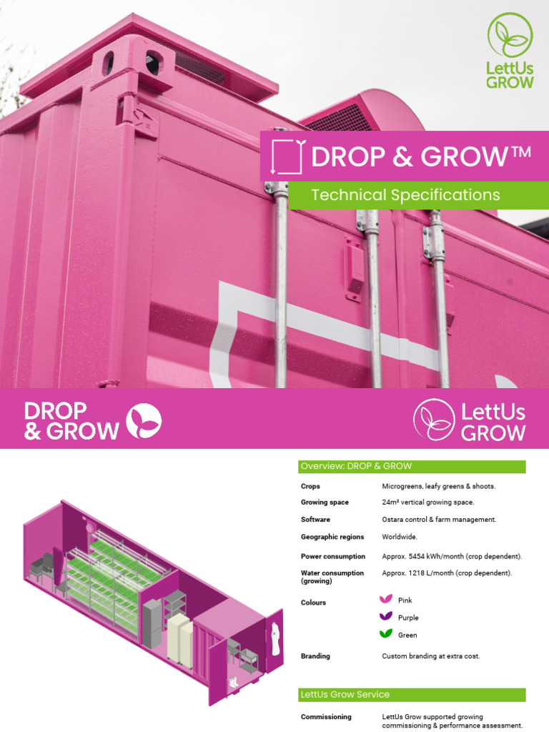 Drop & Grow Technical Specification Sheet 11.22 | PDF