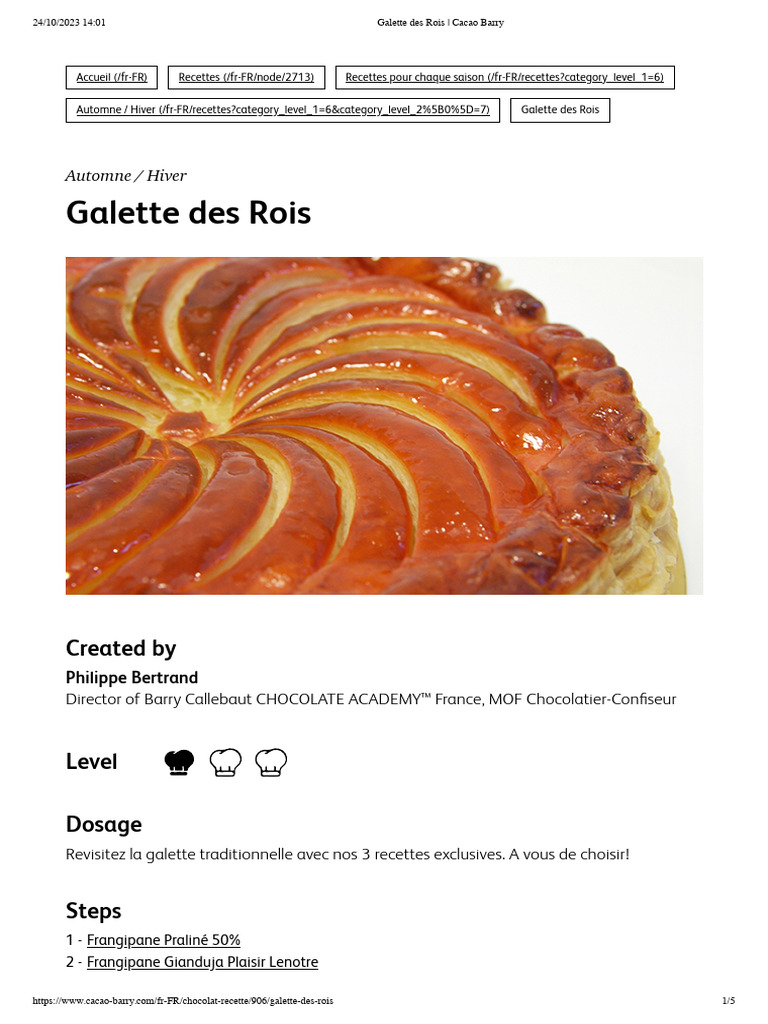 Galette Des Rois - Cacao Barry | PDF