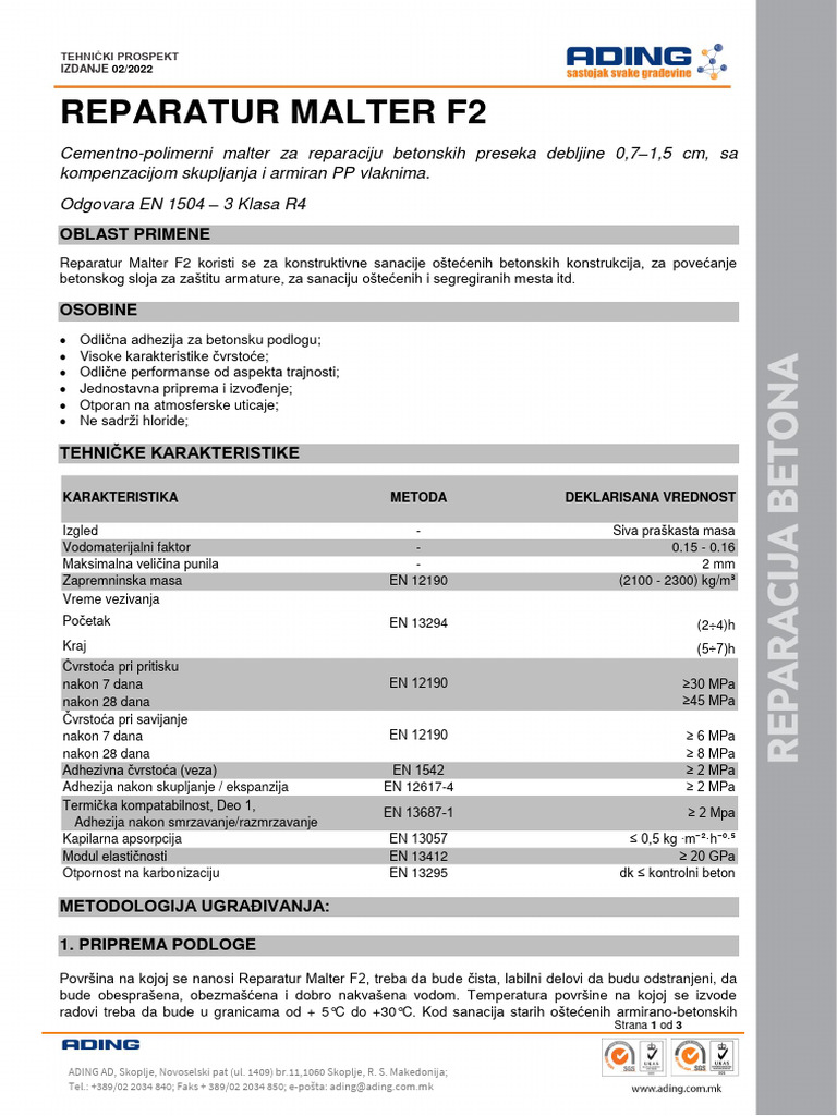Ading - Reparatur Malter F2 | PDF