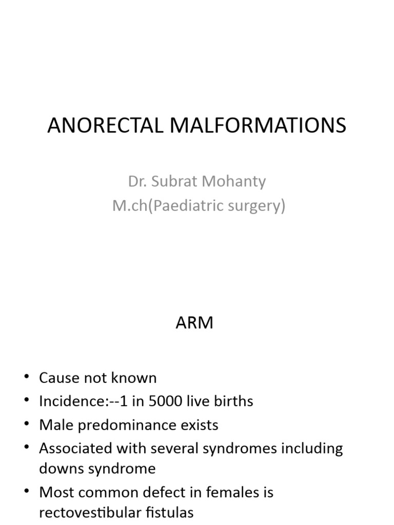 Pediatric Anorectal Malformations Guide | PDF