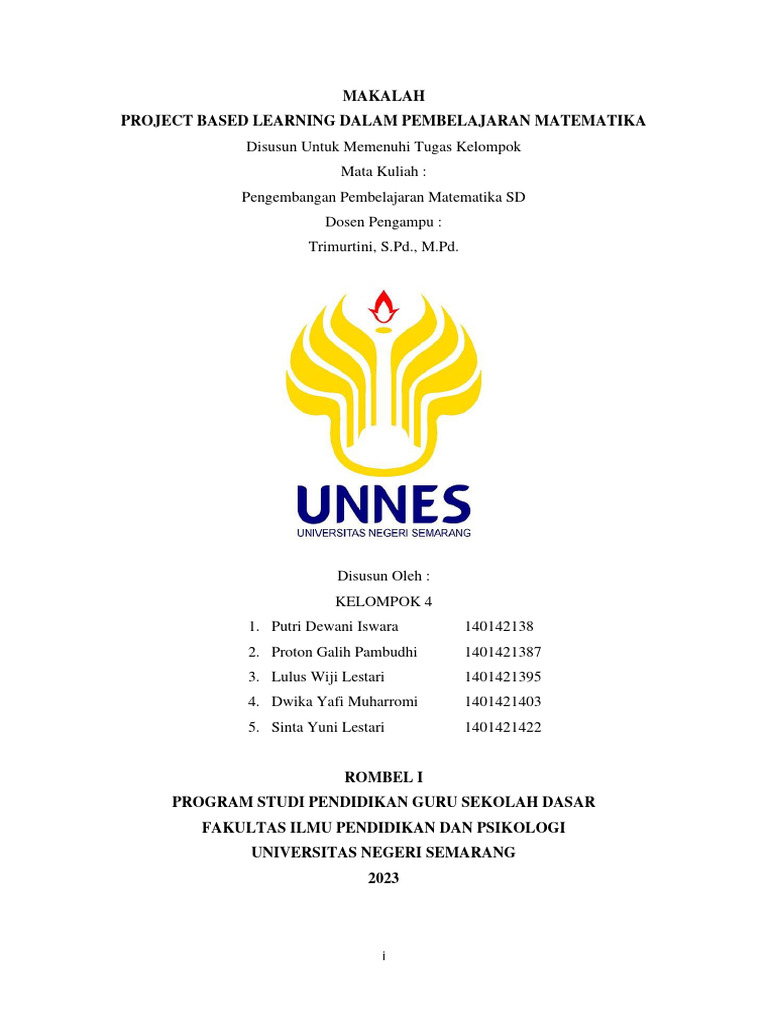 Makalah MTK Kel.4 PJBL | PDF