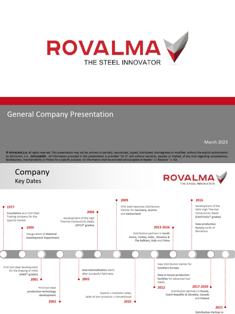 2023 General Company Presentation ROVALMA | PDF
