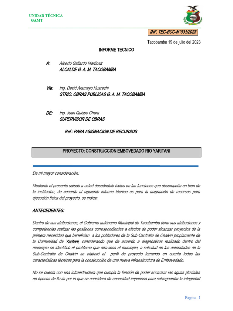 Inf. Tec. U.E. Quebrad | PDF