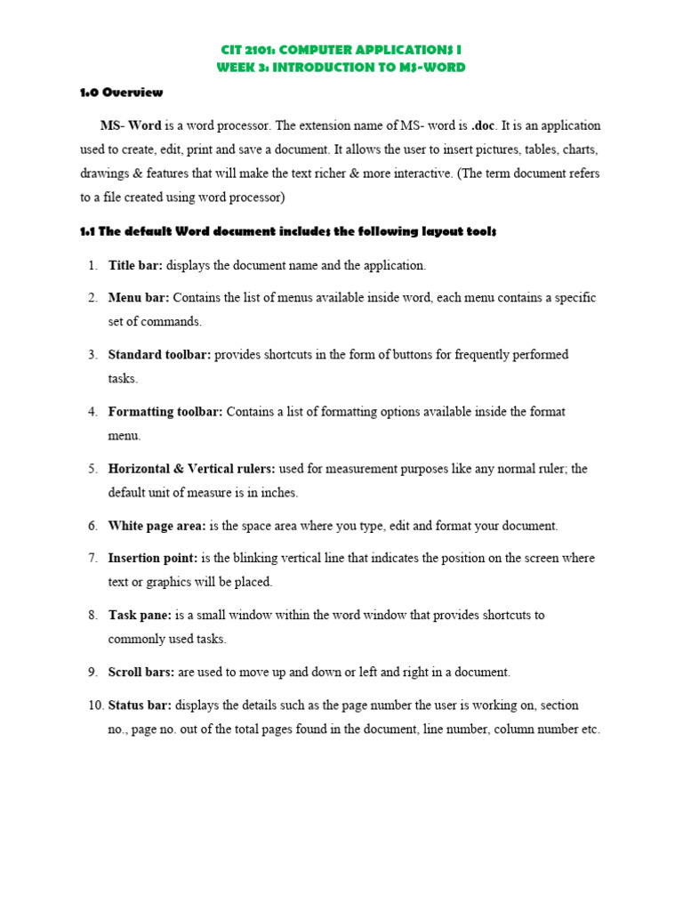 Introduction To MS-Word | PDF