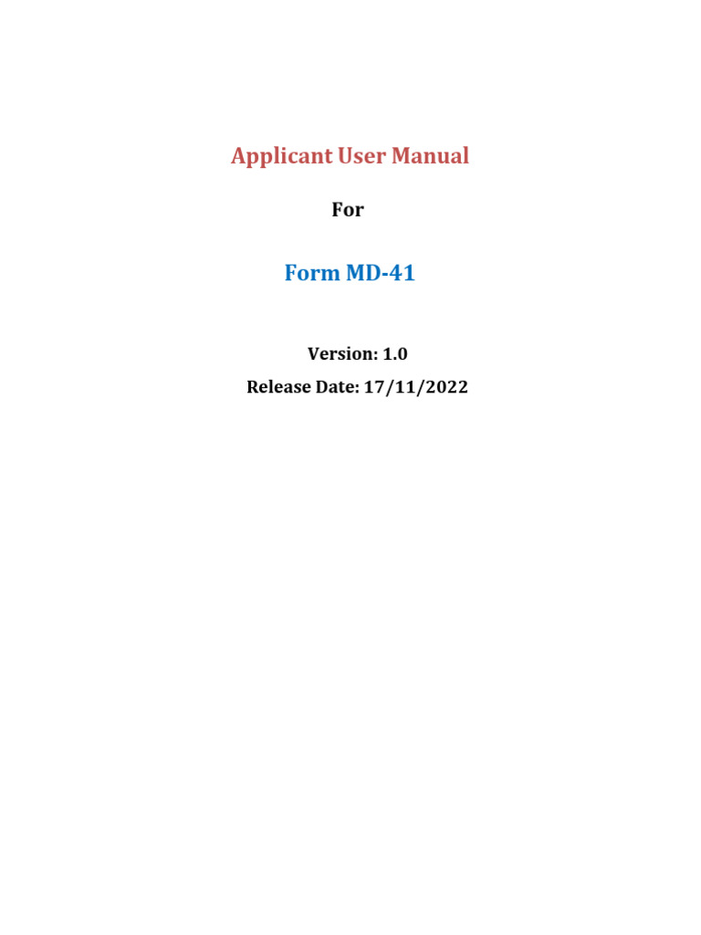 Manual For MD41 | PDF