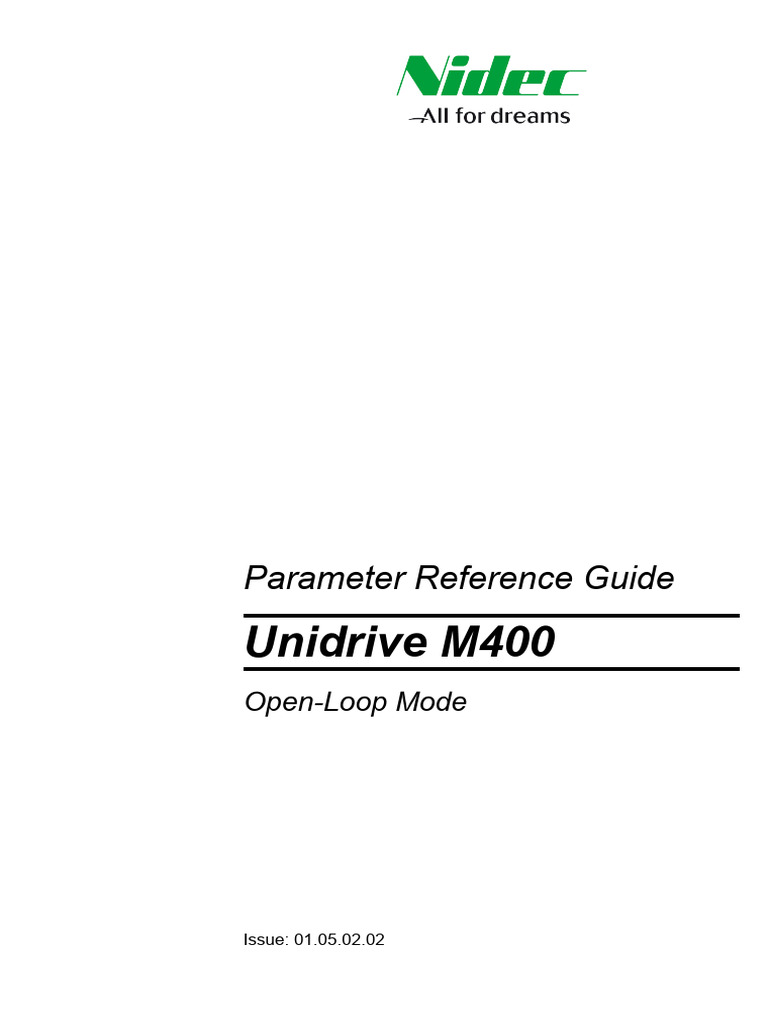 Unidrive M400 Parameter Reference Guide (Open-Loop) | PDF