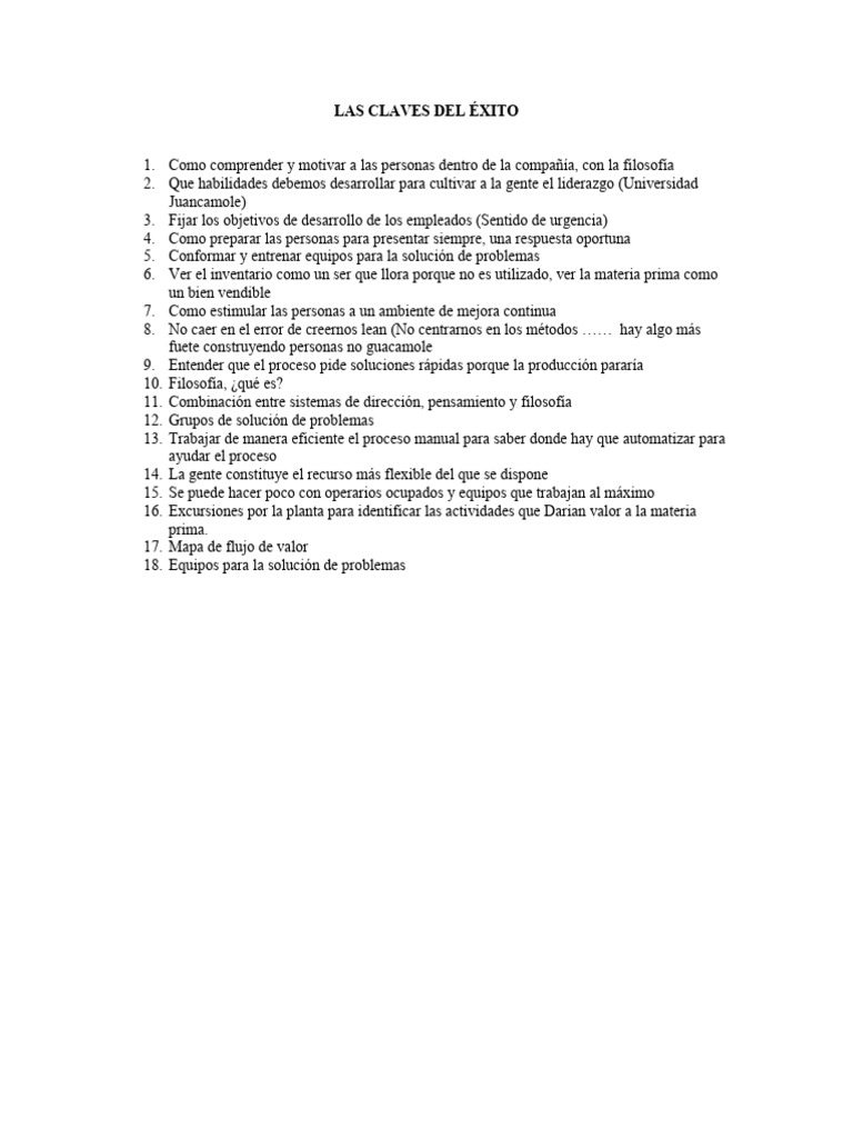 Las Claves Del Éxito | PDF