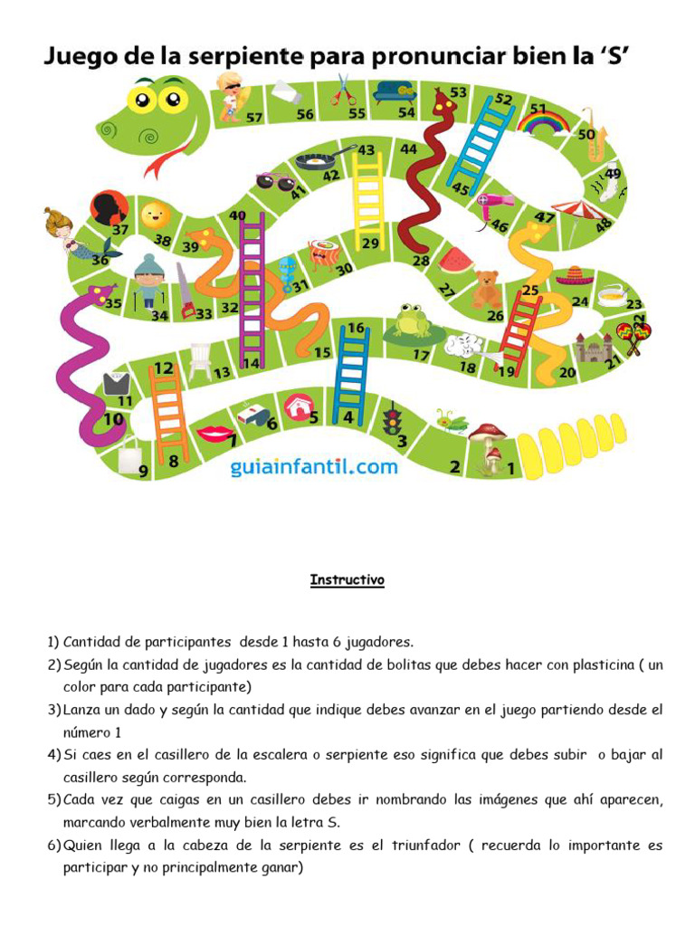 Juego La Serpiente (Letra S) | PDF