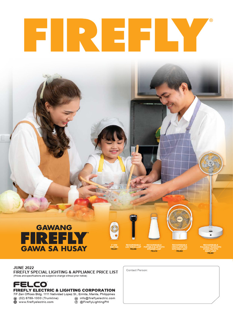 (Price List) Firefly Special Lighting and Appliance June 2022 Issue | PDF